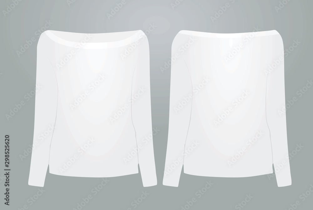 White off shoulder sweater. vector illustration Stock Vector | Adobe Stock