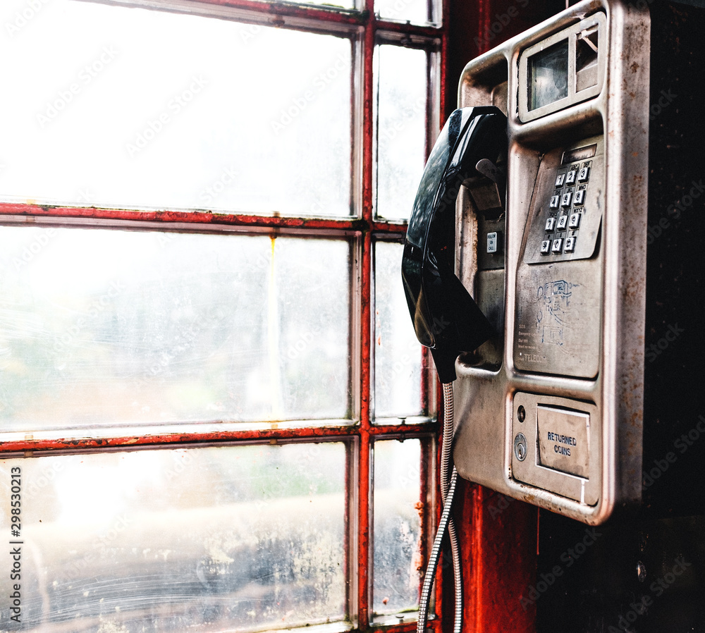 red phone booth Stock Photo | Adobe Stock