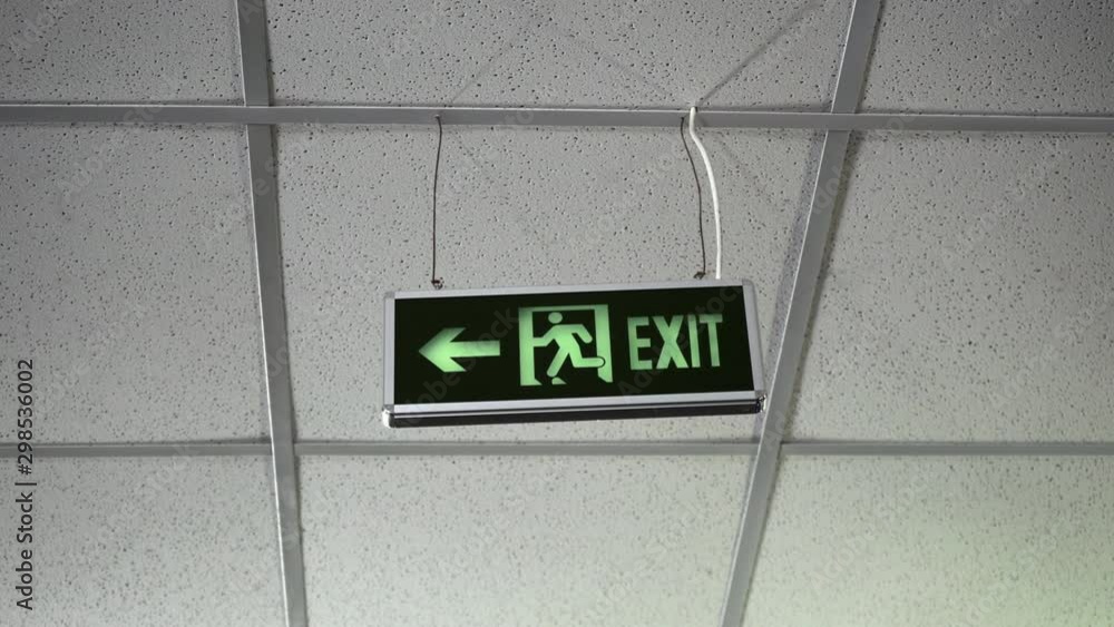 Safety Signs. Exit and evacuation Signs. Exit symbol left arrow. Sign ...