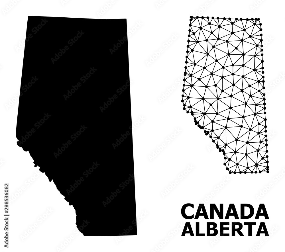 Solid and Carcass Map of Alberta Province Stock Vector | Adobe Stock