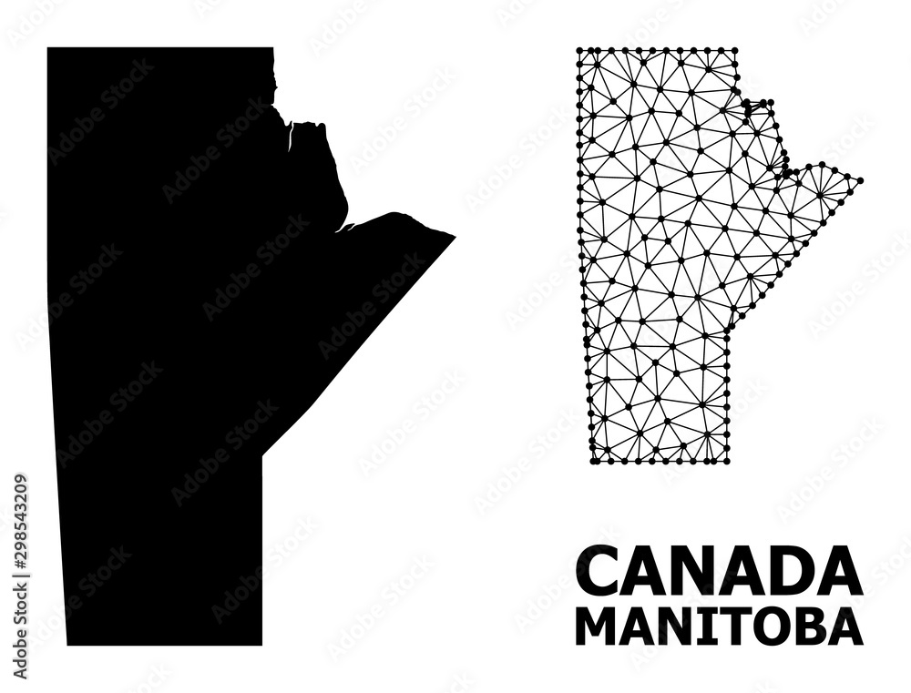 Solid and Carcass Map of Manitoba Province Stock Vector | Adobe Stock