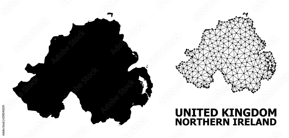Solid and Carcass Map of Northern Ireland Stock Vector | Adobe Stock