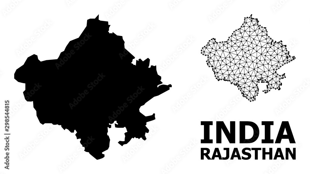 Solid and Mesh Map of Rajasthan State Stock Vector | Adobe Stock