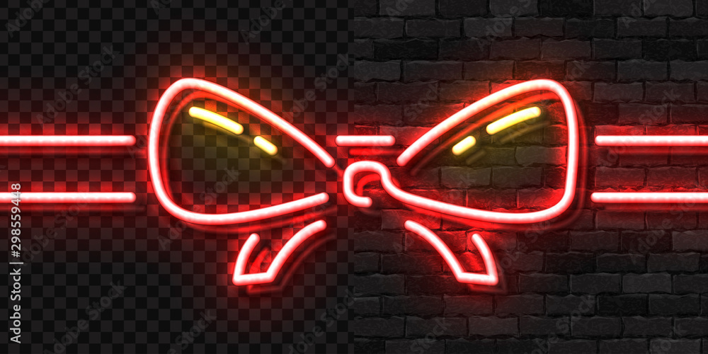 Vector realistic isolated neon sign of Red Ribbon logo for template ...