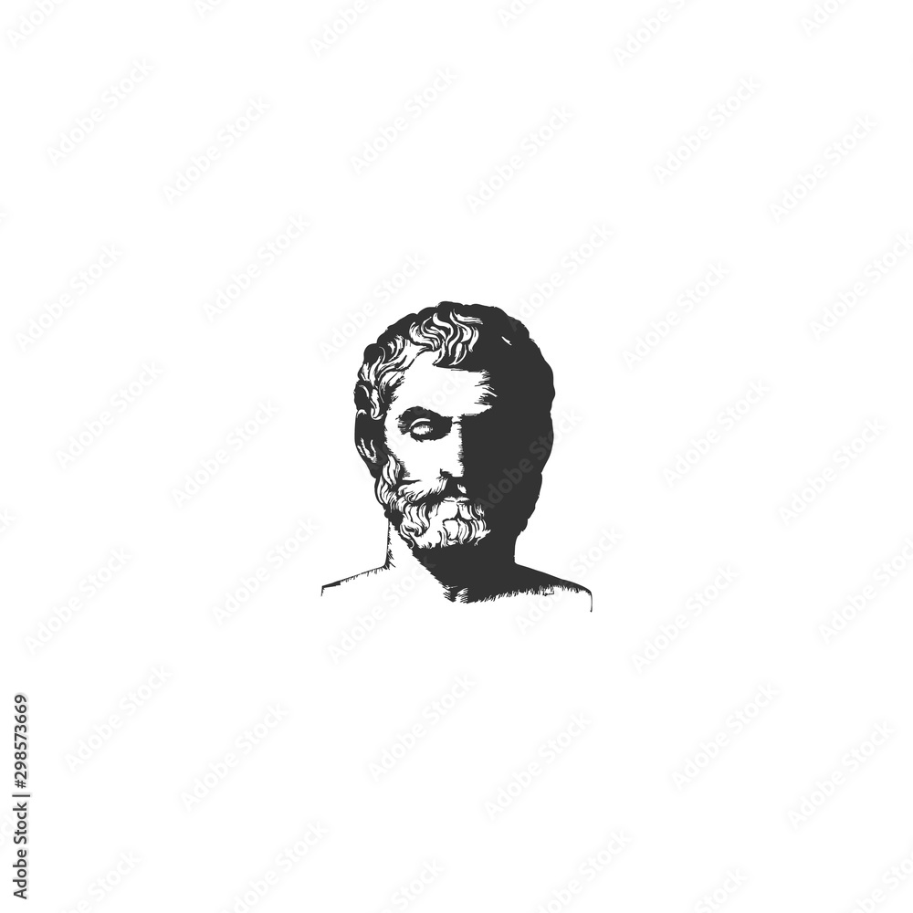 Greek Old Man Face Philosopher Logo design inspiration - vector Stock ...