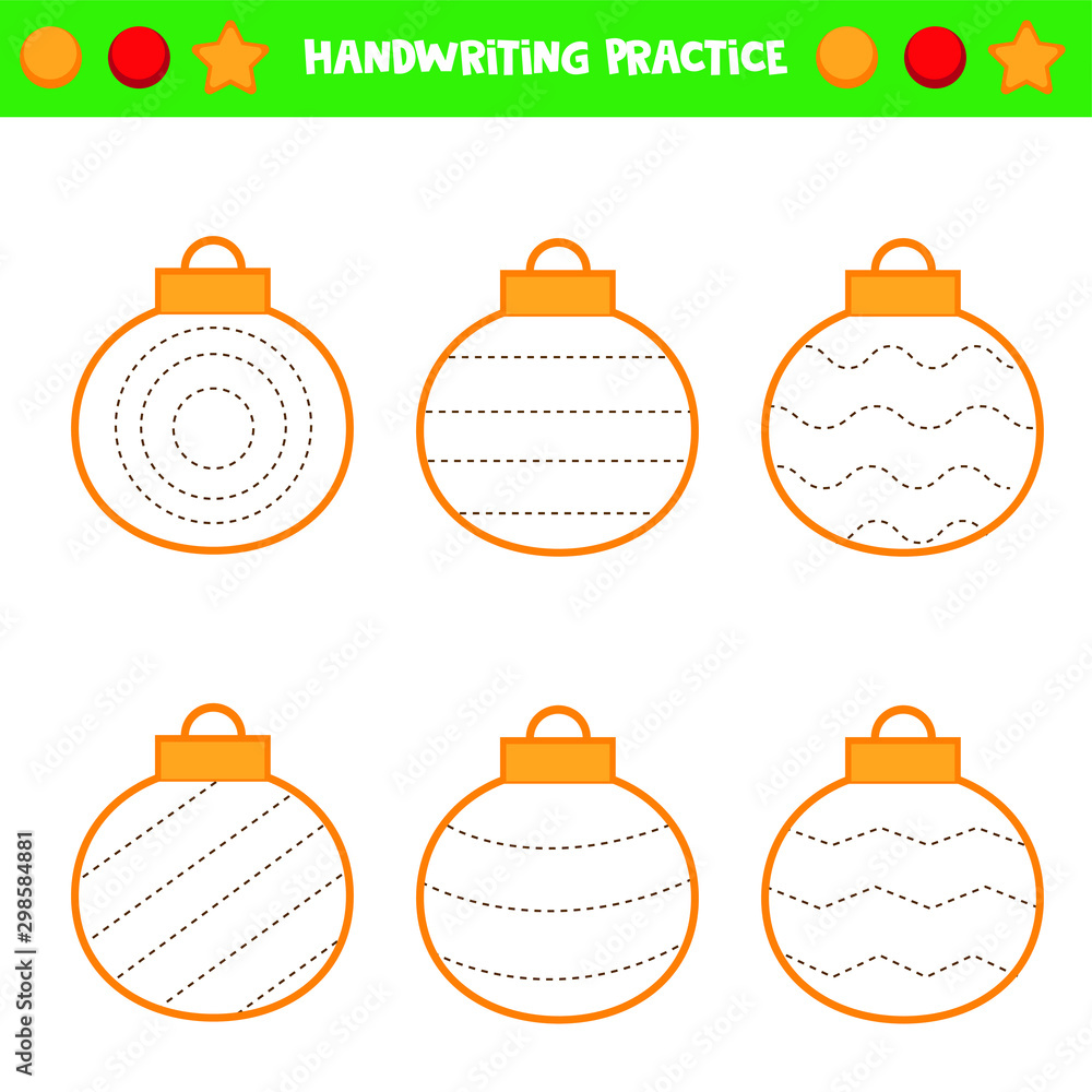 Educational worksheet for kids. Tracing lines. Trace the balls ...
