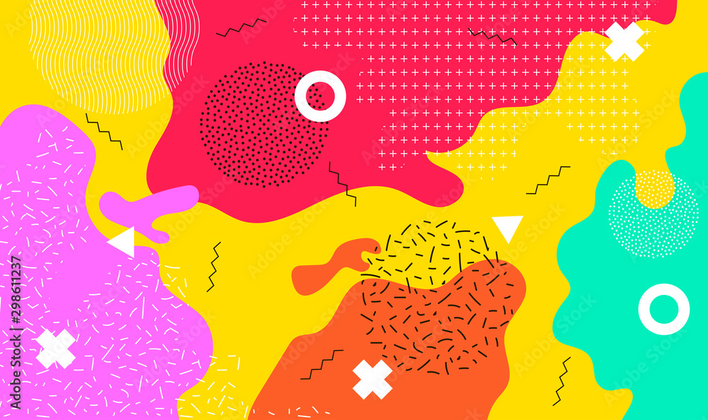 Mega set of memphis design elements, template for your project. Big ...