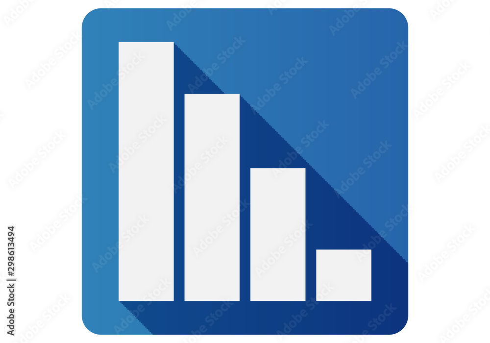 Icono azul con gráfico de barras. Stock Vector | Adobe Stock