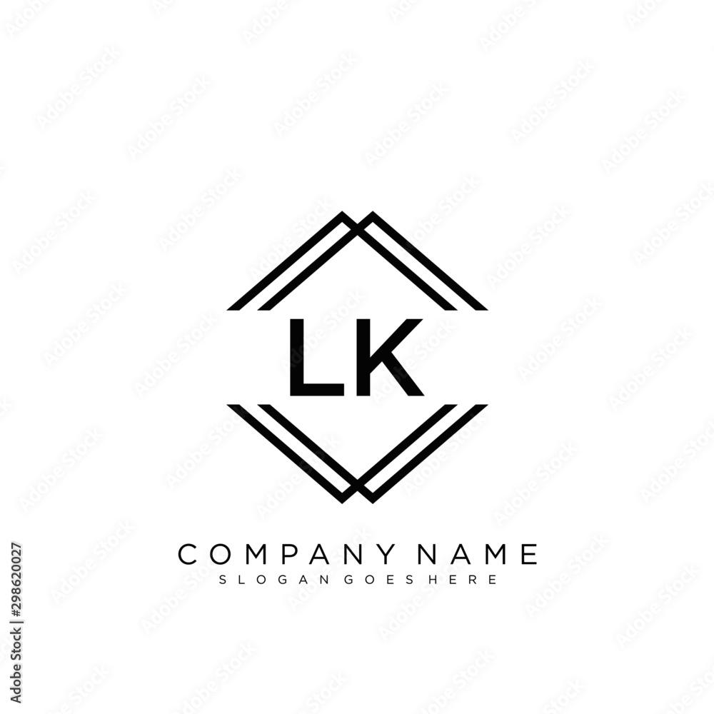 LK Initial logo letter with minimalist concept Stock Vector | Adobe Stock