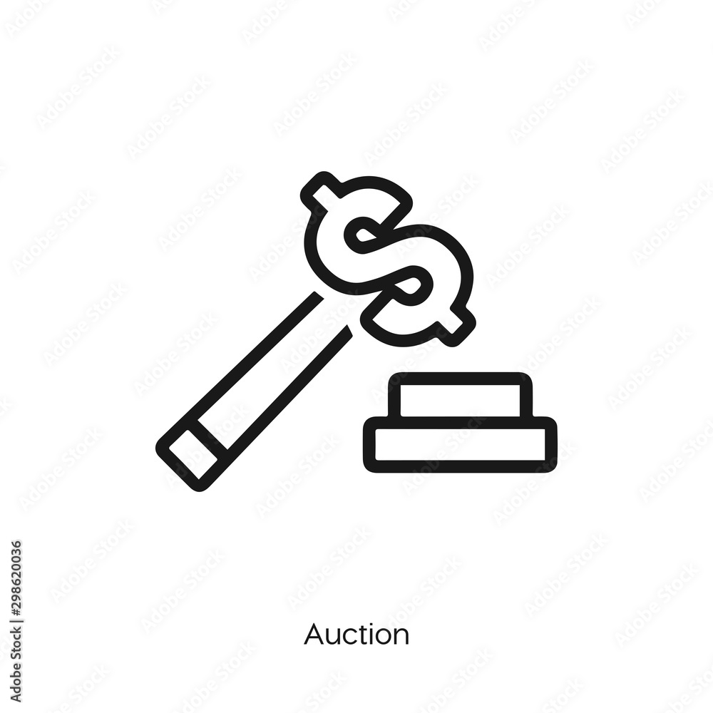 Auction icon. bid vector symbol. Linear style sign for mobile concept ...