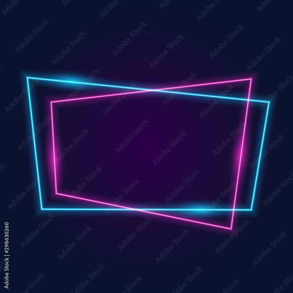Abstract neon frame on dark background, vector illustration. Stock ...