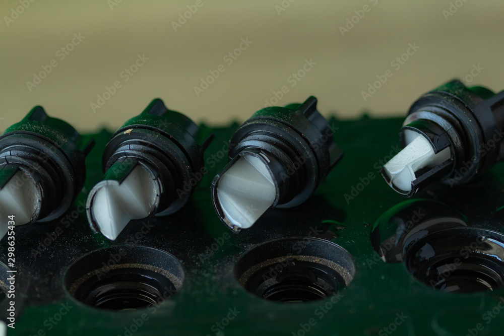 The battery cover is open on top on glay colour background, Stock Photo ...