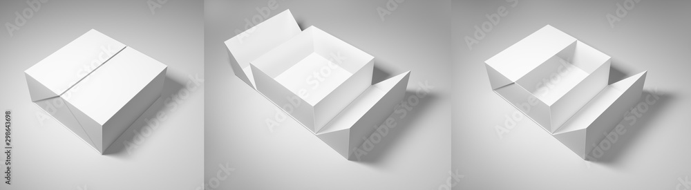 Packaging mockups rectangular, square, for design or branding. 3D ...