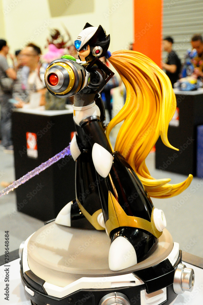 KUALA LUMPUR, MALAYSIA -APRIL 7, 2018: Mega Man scale model fictional ...