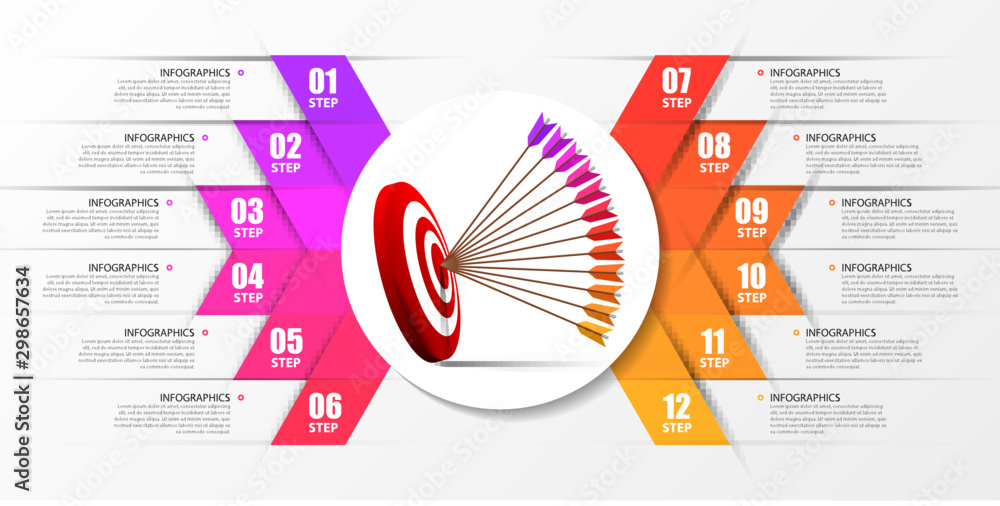 Infographic design template. Creative concept with 12 steps Stock ...