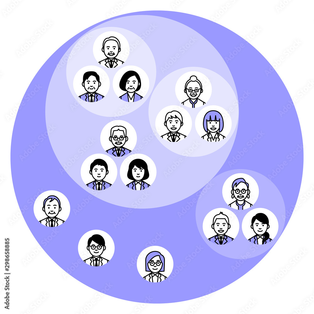 Organization chart holacracy. Vector illustration. Stock Vector | Adobe ...