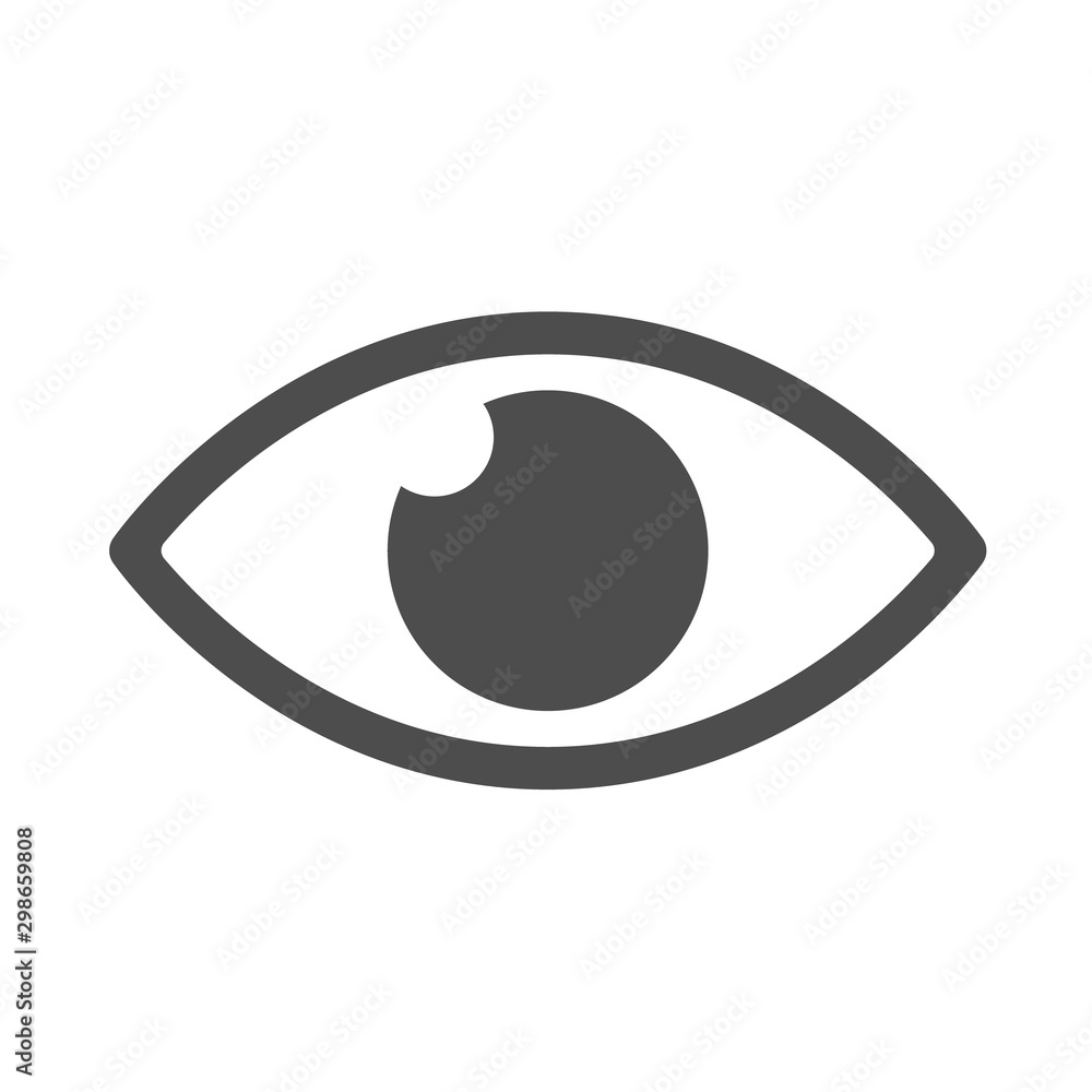 Observation eye silhouette vector icon isolated on white background ...