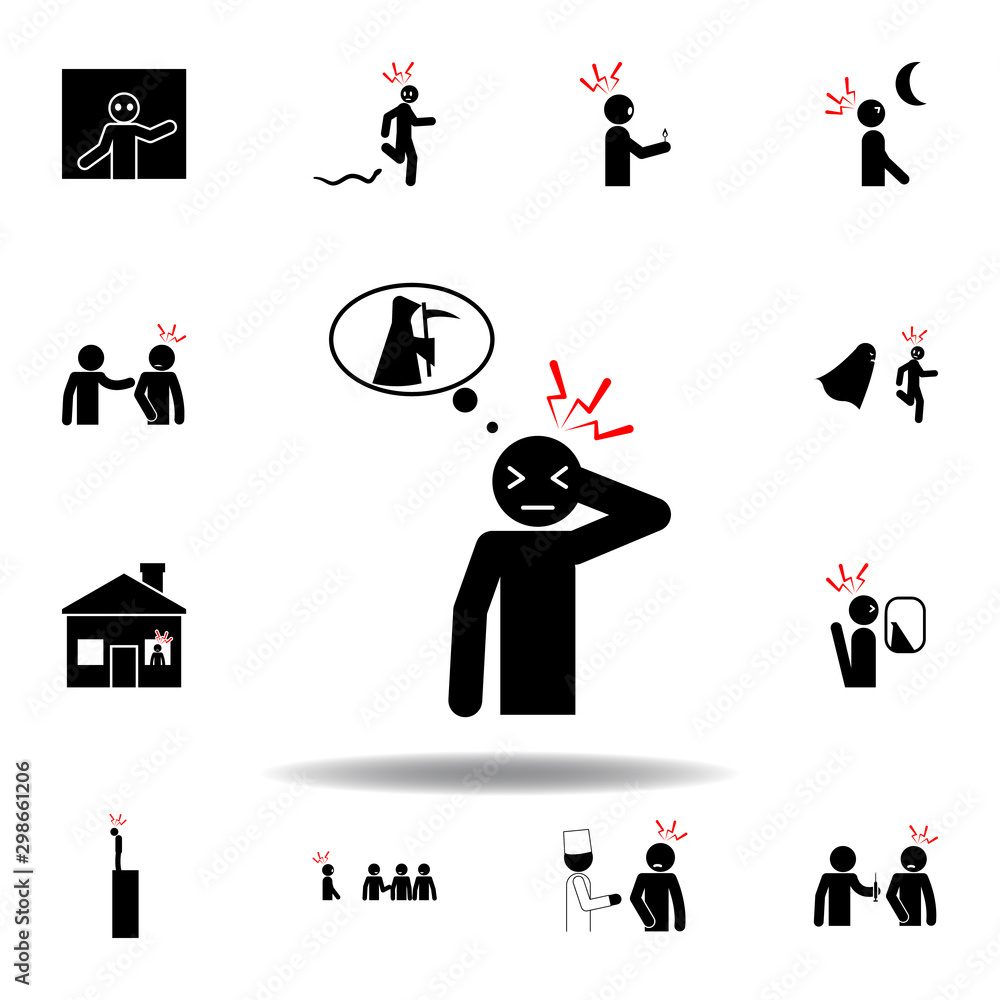 necrophobia, dead, fear icon on white background. Can be used for web ...