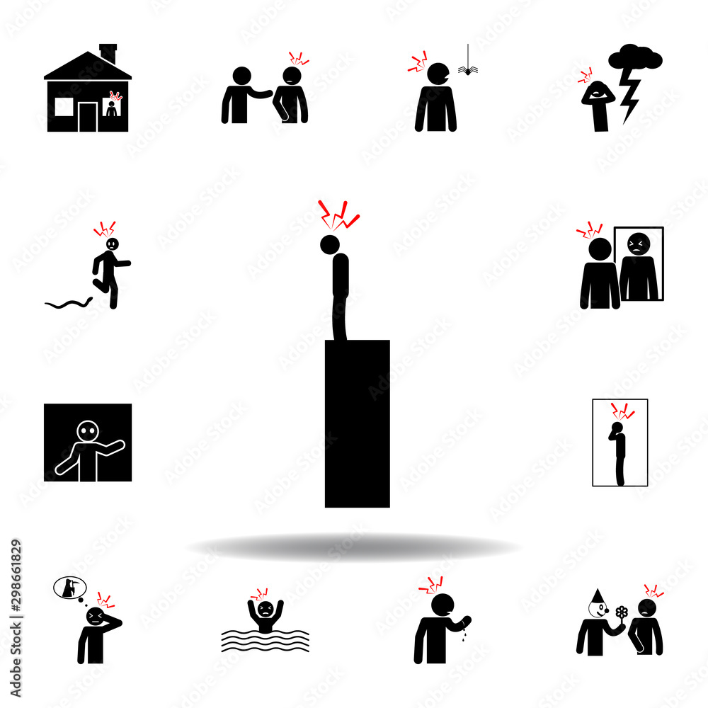 acrophobia, fear icon on white background. Can be used for web, logo ...