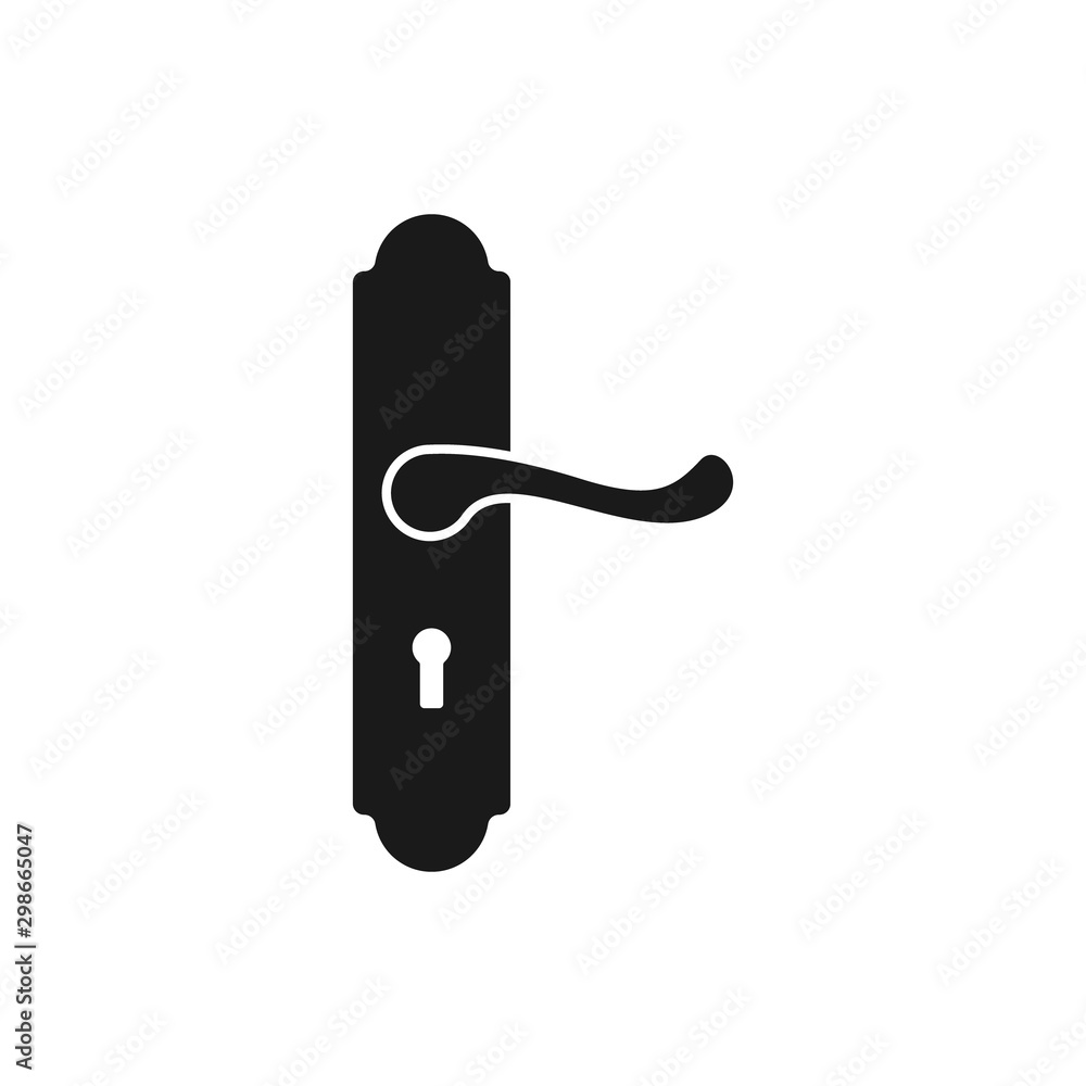 Door handle icon. Door knob. Access symbol. House door lock, hotel room ...