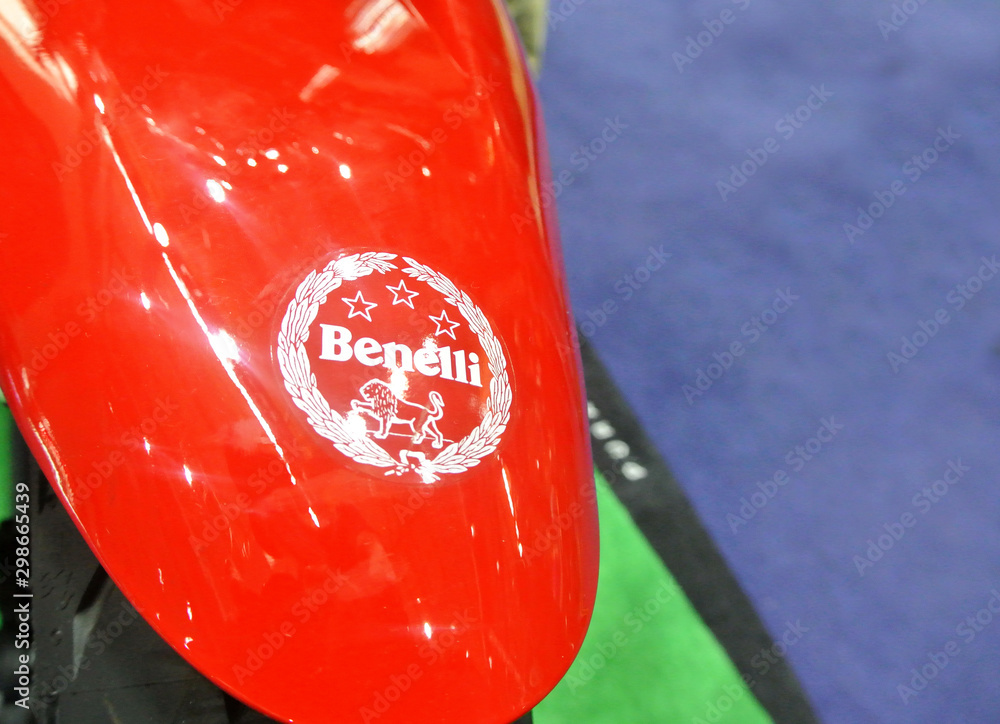 KUALA LUMPUR, MALAYSIA -MARCH 31, 2018: BENELLI motorcycle brand and ...