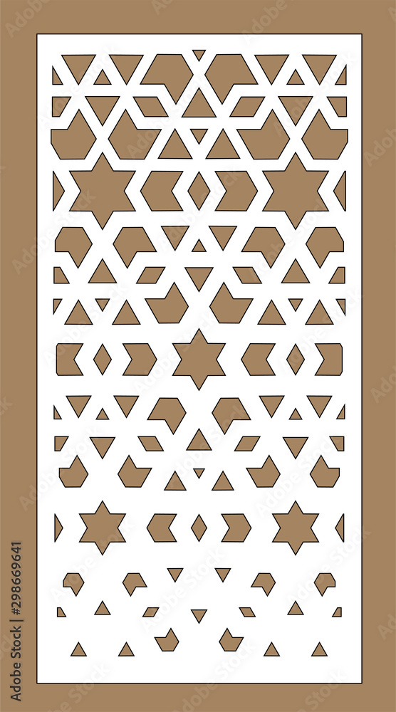 Cnc geometric template. Ratio 1:2. Laser pattern. Room partition screen ...