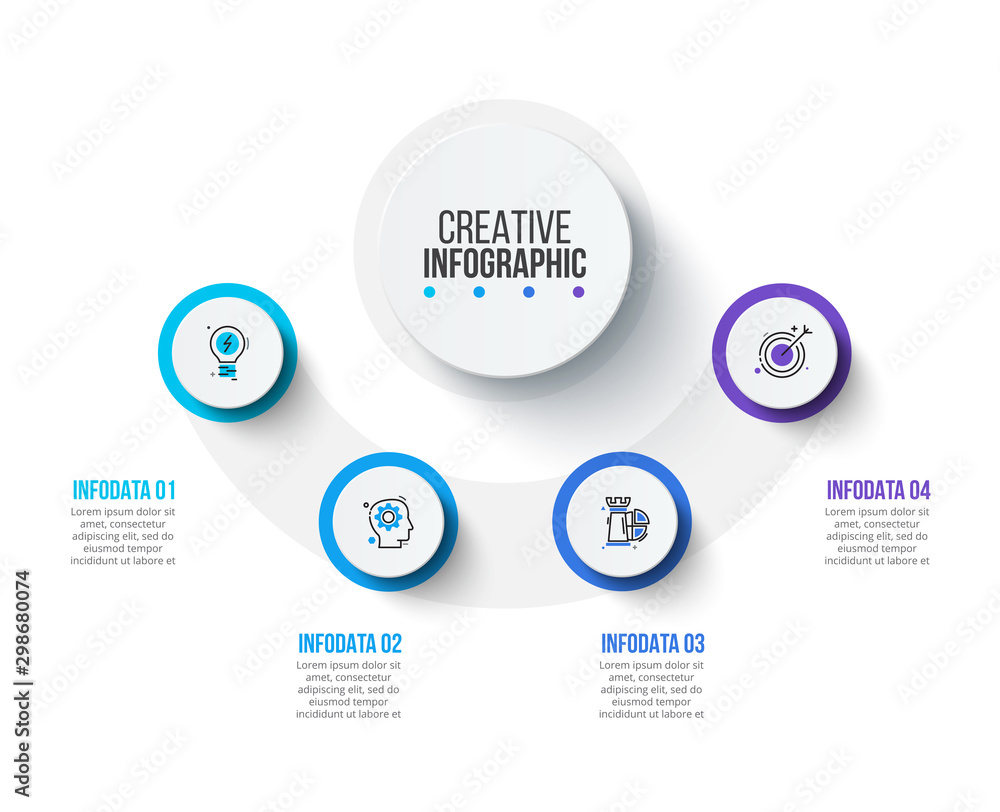 Vetor de Creative concept for infographic. Business data visualization ...