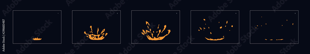dust drop splash special effect animation. dust burst frames for flash ...