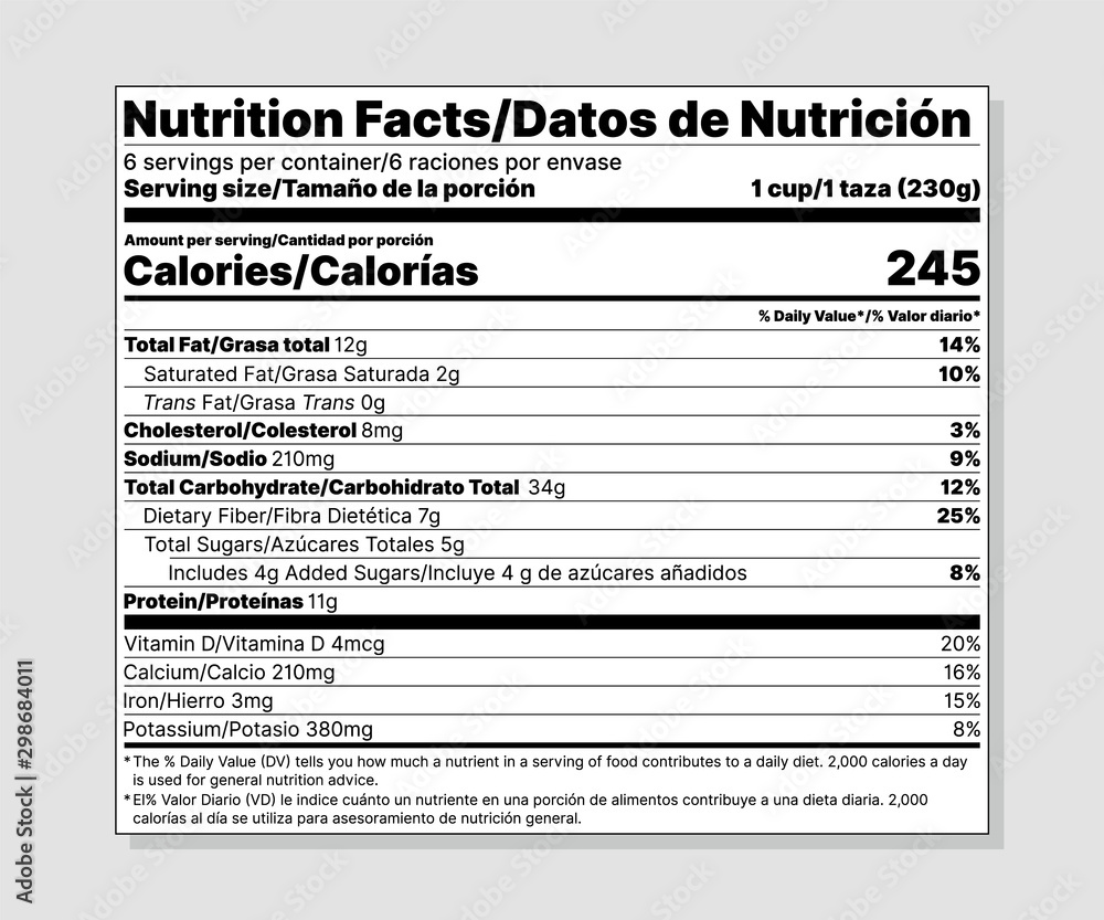 Nutrition Facts Label Vector Food Information With Daily Value nutrition-facts-label-vector-food-information-with-daily-value