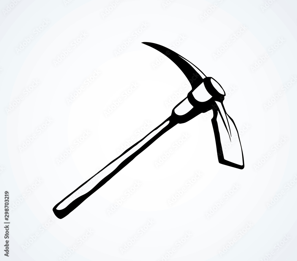 Pick axe icon. Vector drawing sign Stock Vector | Adobe Stock