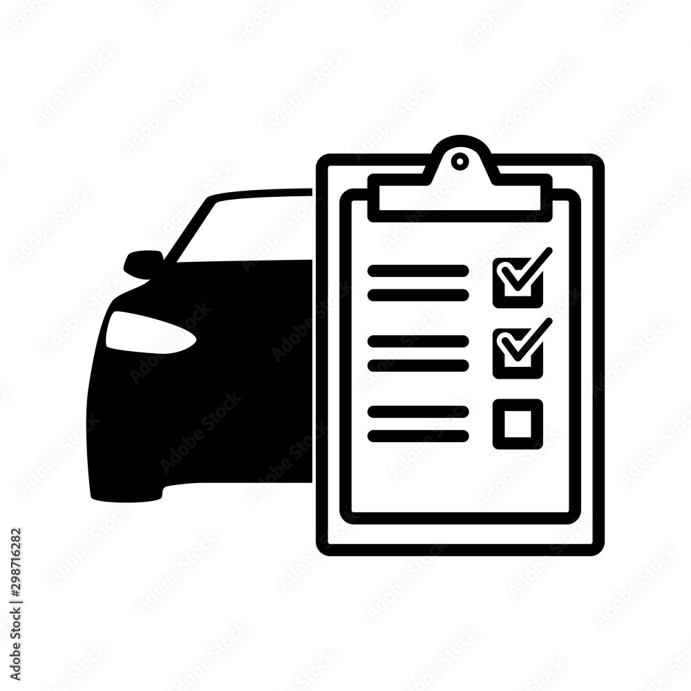 modern Car check Checklist sign Vector illustration icon. Stock Vector ...