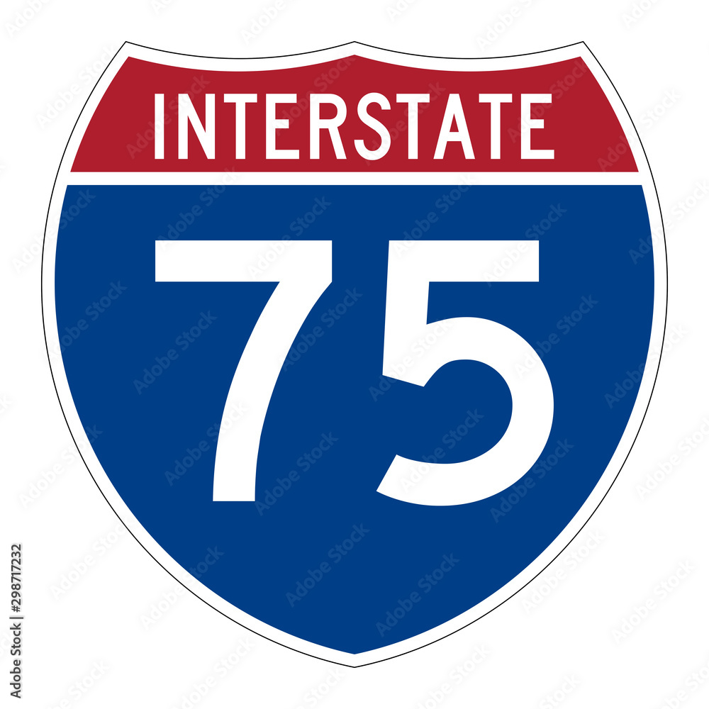 Interstate highway 75 road sign Stock Illustration | Adobe Stock