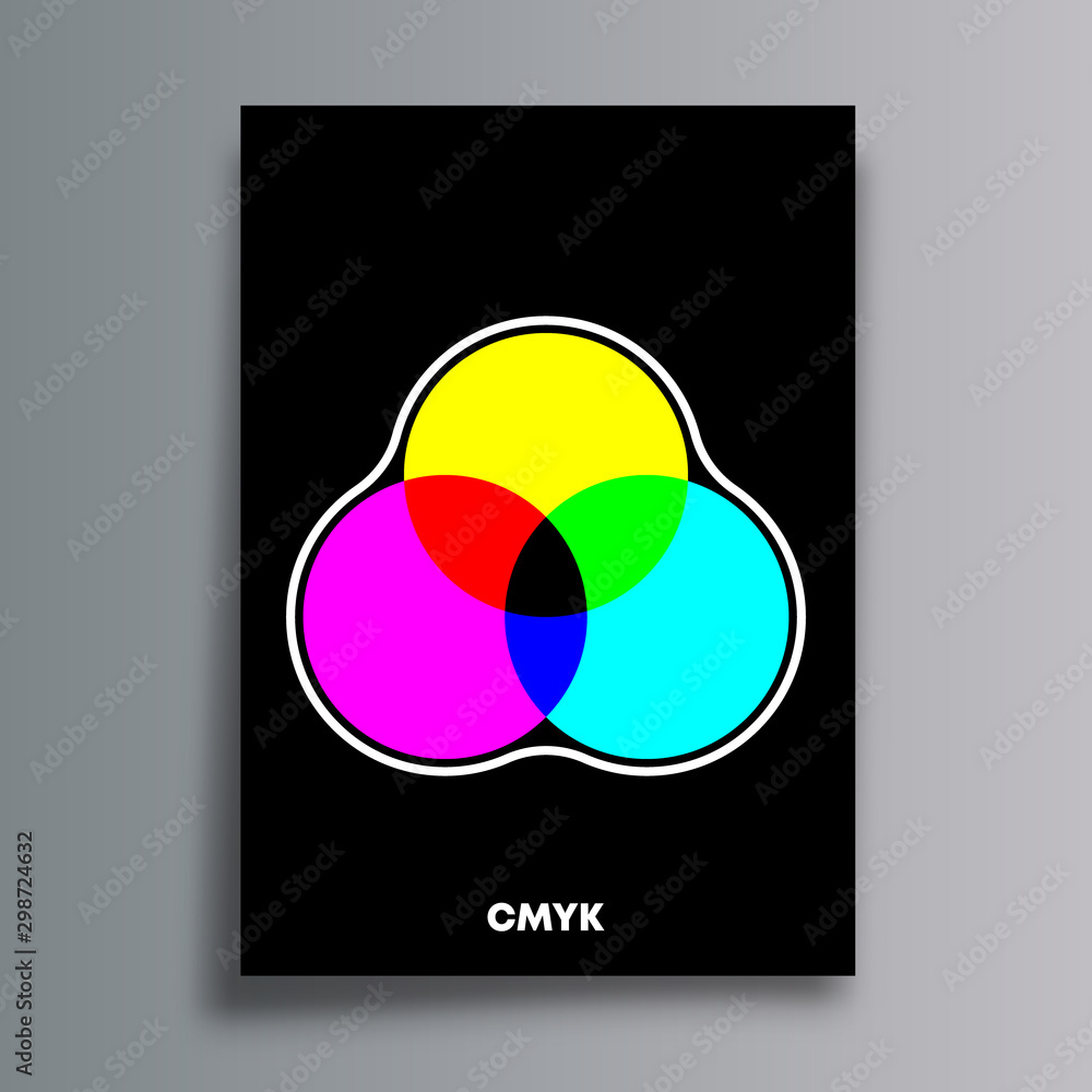 CMYK color model poster for flyer, brochure cover, typography or other ...