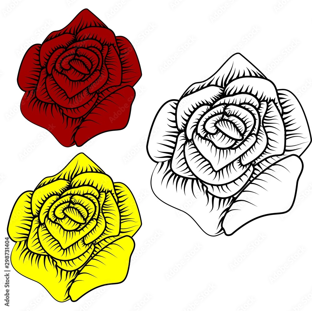 Cartoon rose for decoration design. Beautiful rose, great design for ...
