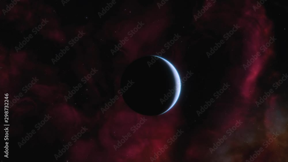 Alien exoplanet in another solar system. Planet in space on the ...