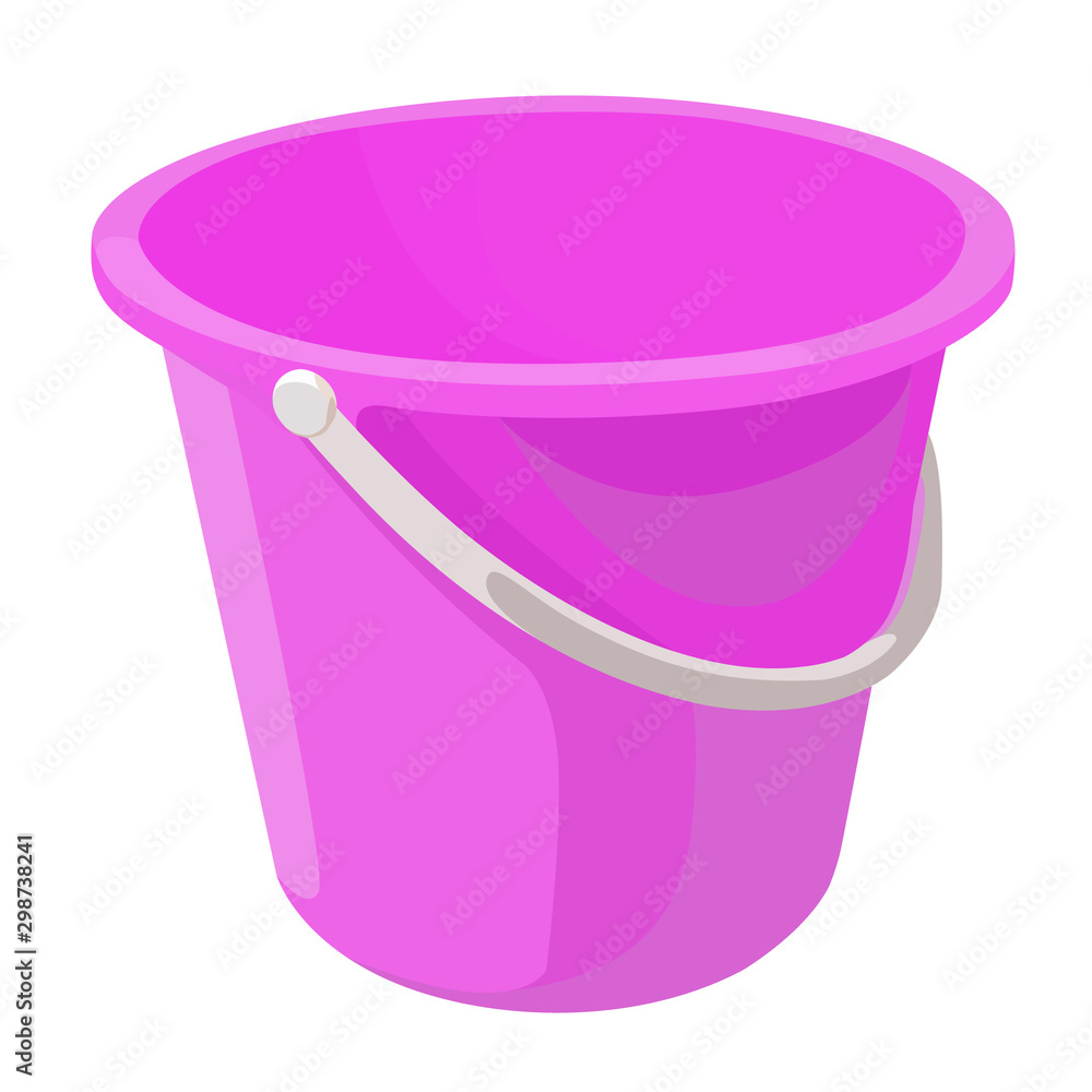 bucket purple realistic vector illustration isolated Stock Illustration ...