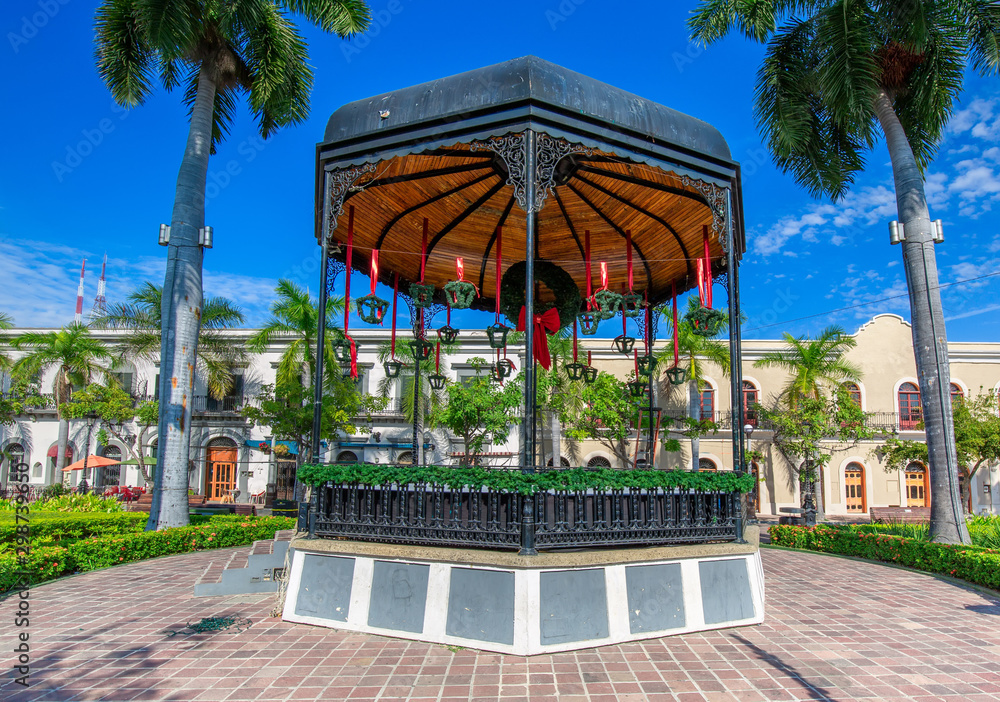 Mazatlan Old City central plaza in historic city center near ocean ...