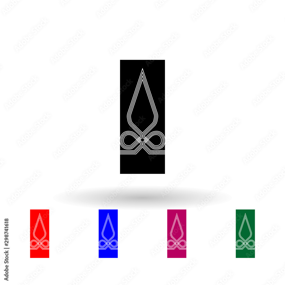 French major military ranks and insignia multi color icon. Simple glyph ...