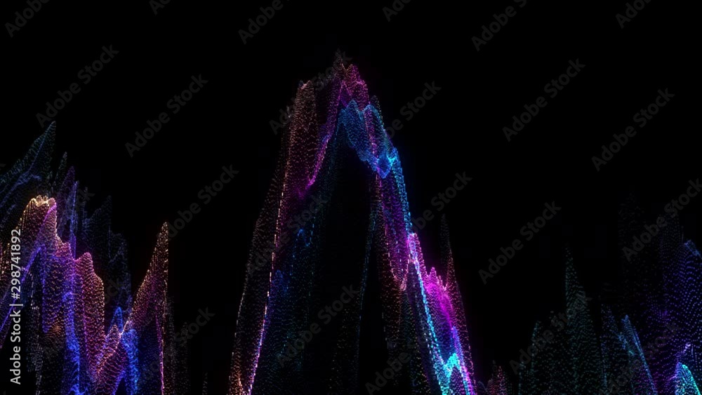 4K video. Lines abstract. Looped animation. Wave pattern. Dotted lines ...