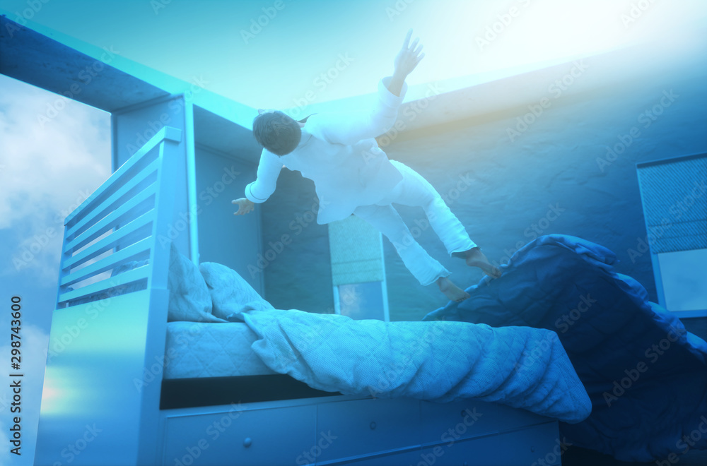 Soul leaving the body upon death . meditation and dream concept 3d ...