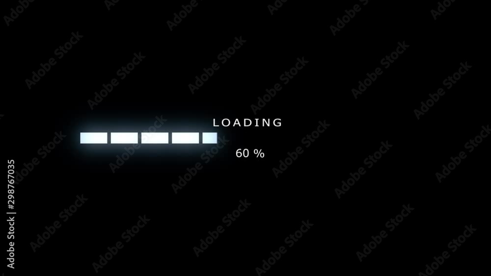 Loading bar light blue animation on black screen Stock Video | Adobe Stock