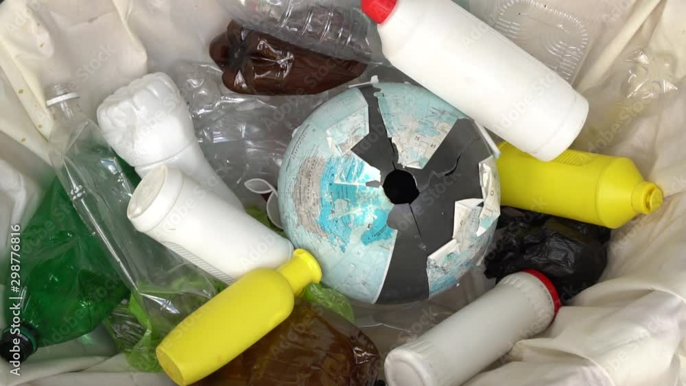 Video Stock Plastic pollution. Recycling And Zero Waste Concept ...