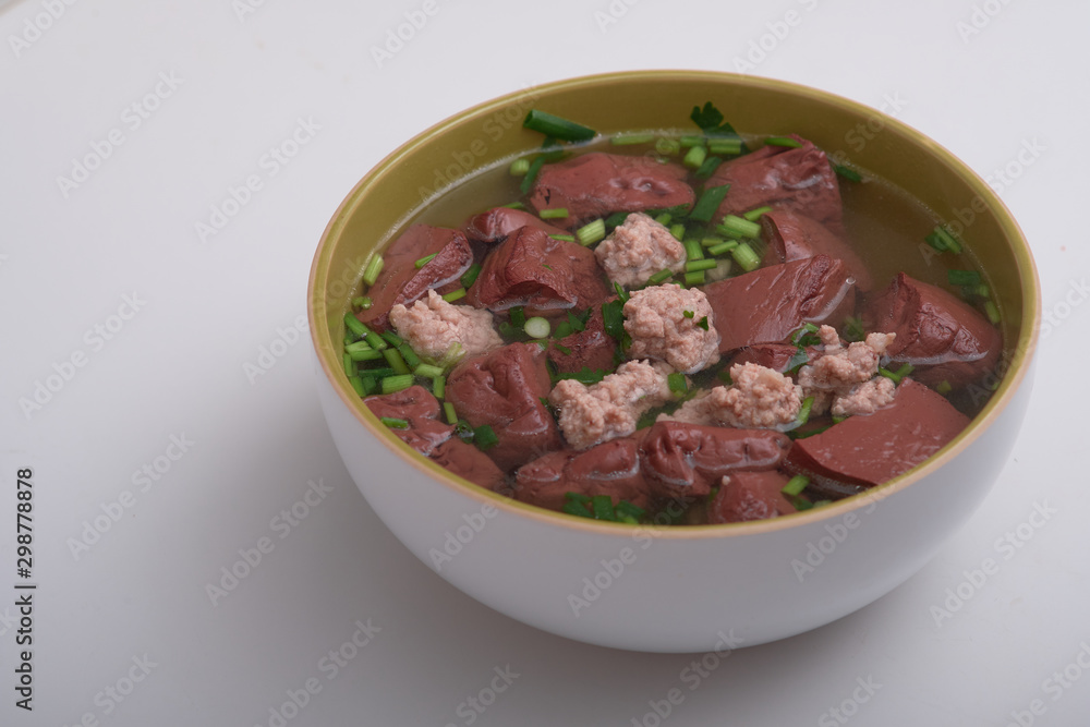 Pork's Entrails and Blood Jelly Soup Pork blood soup Famous Asian Soup ...