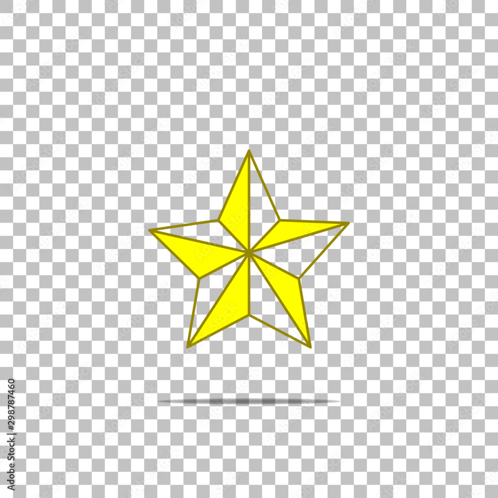 Vector image five-pointed star. Star on transparent background. Stock ...