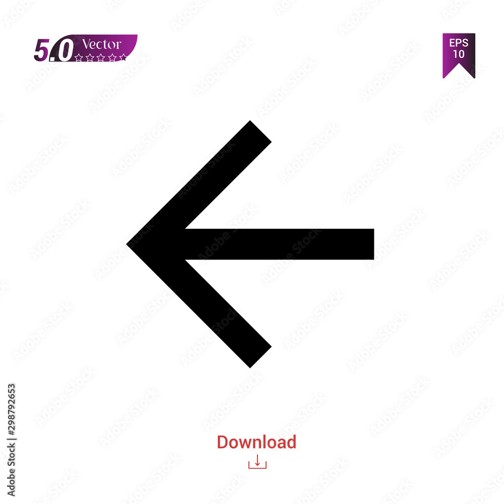 Outline Black go-back-left-arrow icon vector isolated on white ...