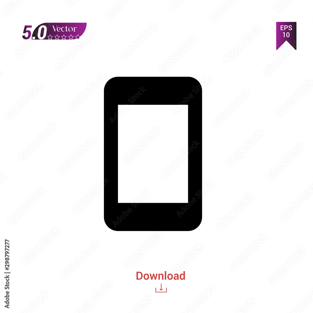 cell-phone-with-blank-screen icon vector isolated on white background ...