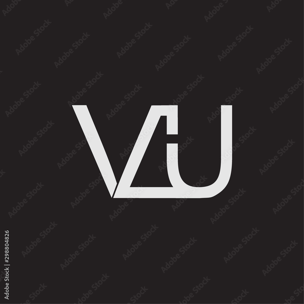VU initial logo Capital Letters black background Stock Vector | Adobe Stock