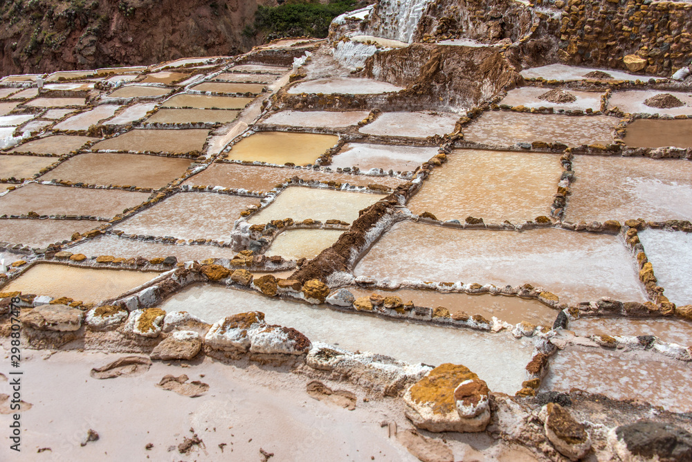 Salt ponds in Maras (Peru) - town is well known for its salt ...