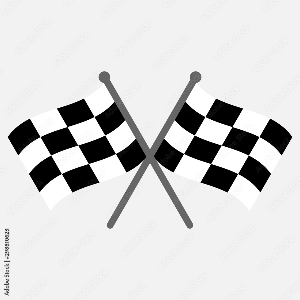 Finishing Flags. Flat Vector Icon. Simple black symbol on white ...