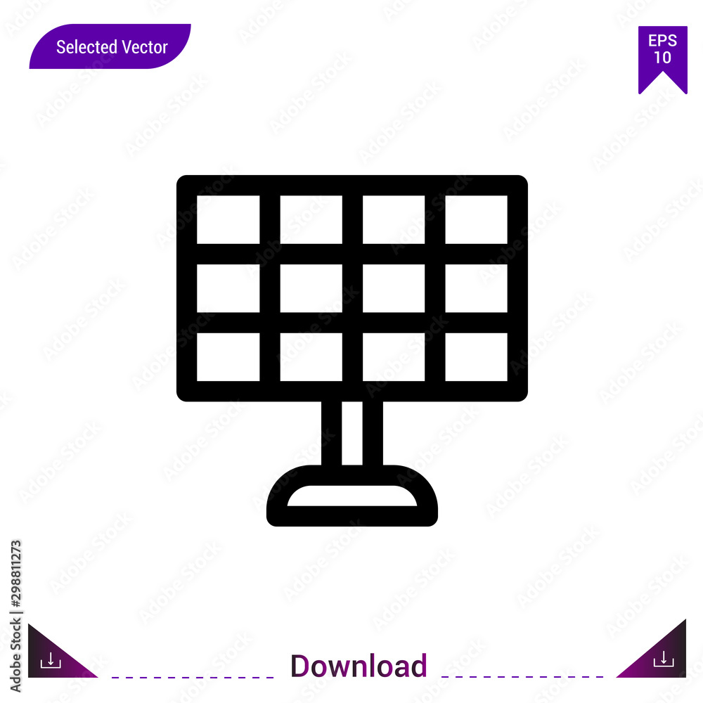 solar-panel icon vector . Best modern, simple, isolated, application ...